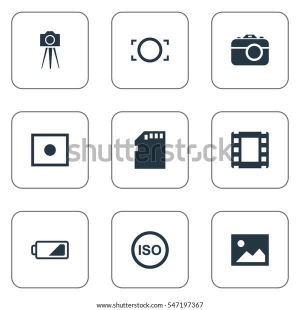 Set 9 Simple Photograph Icons Can Stock Vector (Royalty Free) 547197367 ...
