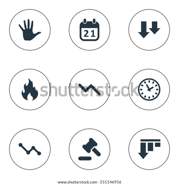 Set 9 Simple Situation Icons Can Stock Vector (Royalty Free) 555146956 ...