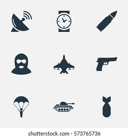 Set 9 Simple War Icons Can Stock Vector (Royalty Free) 573765736 ...
