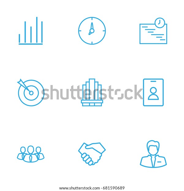 Set 9 Trade Outline Icons Setcollection Stock Vector (Royalty Free ...