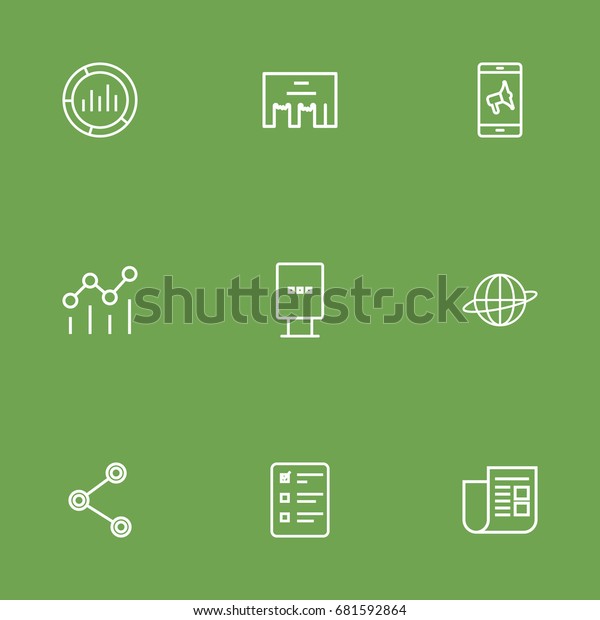 Set 9 Trade Outline Icons Setcollection Stock Vector (Royalty Free ...