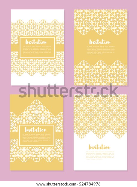 Set A4 Size Cards Invitations Flyers Stock Vector (Royalty Free) 524784976