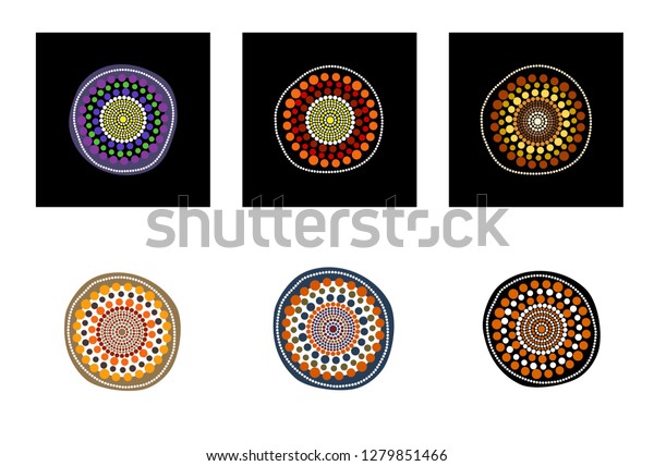 Set Aboriginal Art Vector Icons Including Stock Vector (Royalty Free ...