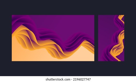 Set Abstract Backgrounds Violet Yellow Background Stock Vector (Royalty ...