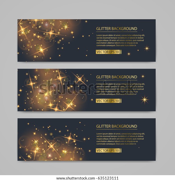 Set Abstract Banner Stardust Background Stock Vector (Royalty Free ...