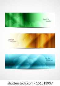 Set Abstract Beautiful Web Headerbanner Designs Stock Vector (Royalty ...