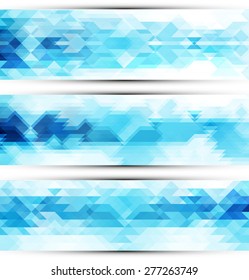 Set Abstract Blue Geometric Banners Backgrounds Stock Vector (Royalty ...