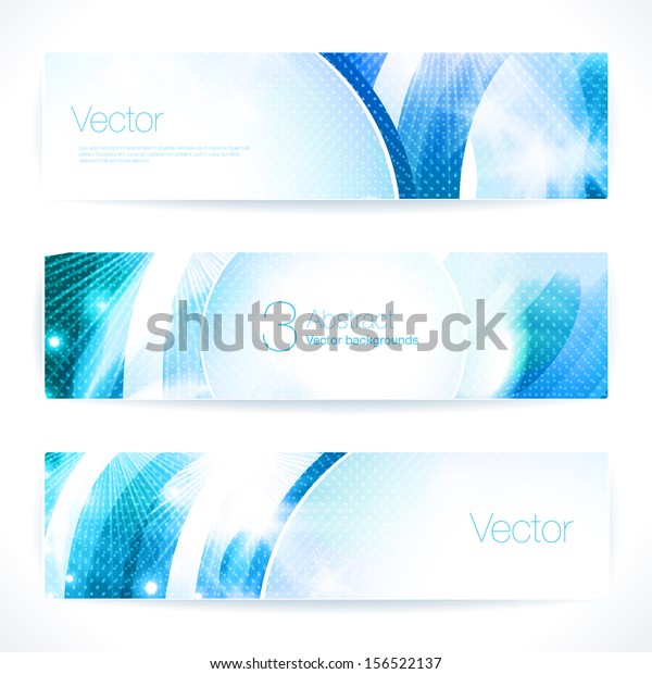 Set Abstract Blue Vector Banners Stock Vector (Royalty Free) 156522137 ...