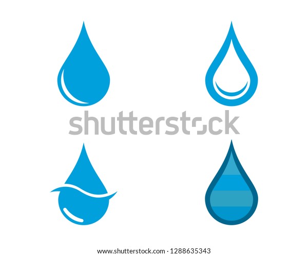 Set Abstract Blue Water Drops Symbols Stock Vector (Royalty Free) 1288635343 | Shutterstock