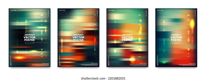 Set Abstract Blurred Backgrounds Highlights Posters Stock Vector ...