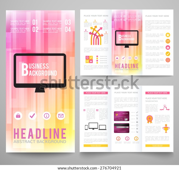 Set Abstract Bright Background Flyer Brochure Stock Vector (Royalty ...