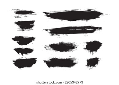 Set Abstract Brush Stroke Stock Vector (Royalty Free) 2205342973 ...