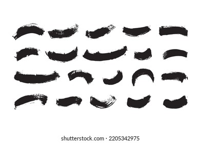 Set Abstract Brush Stroke Stock Vector (Royalty Free) 2205342975 ...