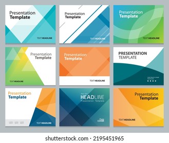 Set Abstract Business Presentation Cover Background Stock Vector ...