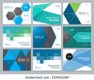 Set Abstract Business Presentation Cover Background Stock Vector ...