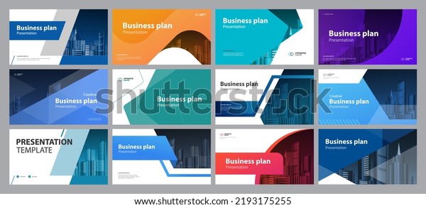Set Abstract Business Presentation Cover Background Stock Vector ...