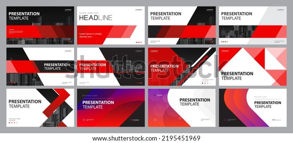 Set Abstract Business Presentation Cover Background Stock Vector ...