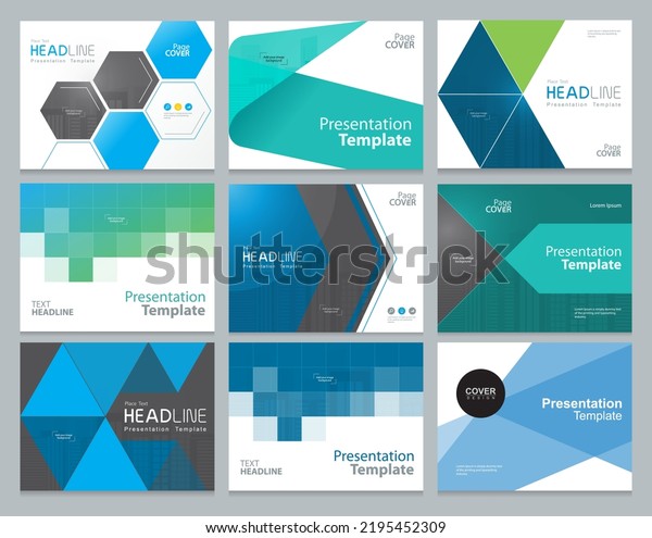 Set Abstract Business Presentation Cover Background Stock Vector ...