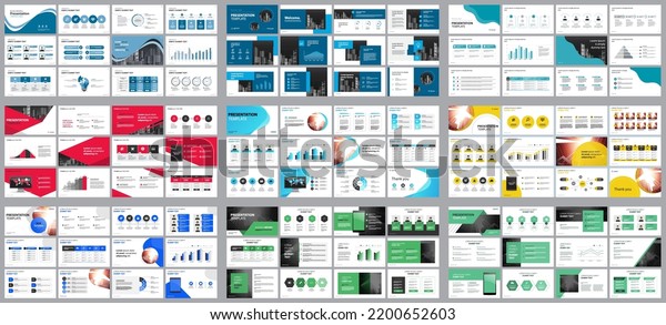 Set Abstract Business Presentation Cover Background Stock Vector ...
