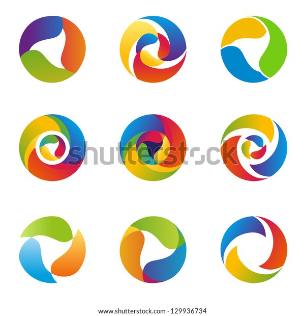 Set Abstract Circle Icon Corporate Media Stock Vector (Royalty Free ...