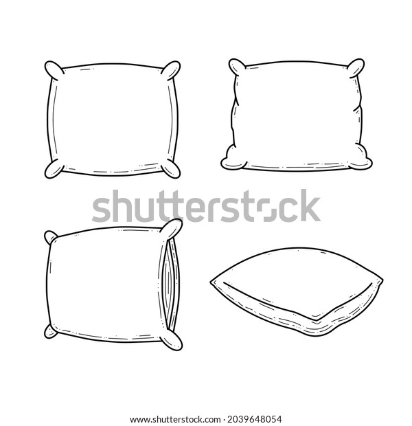Set Abstract Collection Hand Drawn Pillows Stock Vector (Royalty Free ...