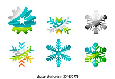 Set Abstract Colorful Snowflake Logo Icons Stock Vector (Royalty Free ...