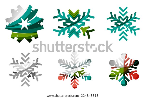 Set Abstract Colorful Snowflake Logo Icons Stock Vector (Royalty Free ...
