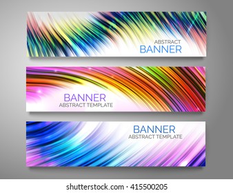 Set Abstract Curve Banners Bright Colorful Stock Vector (Royalty Free ...