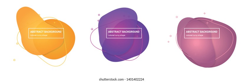 Set Abstract Curvy Shapes Background Templates Stock Vector (Royalty ...