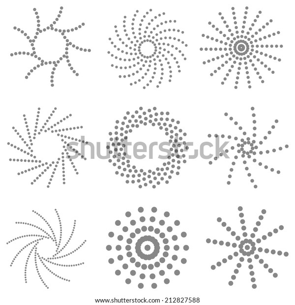 Set Abstract Dotted Symbols Stock Vector (Royalty Free) 212827588