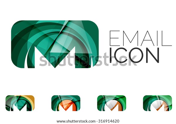 Set Abstract Email Icon Business Logotype Stock Vector (Royalty Free ...