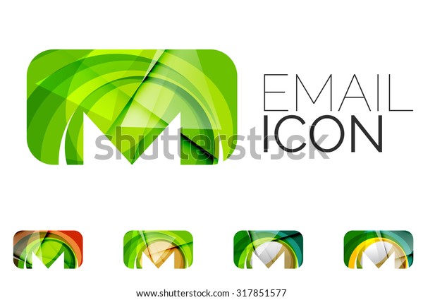 Set Abstract Email Icon Business Logotype Stock Vector (Royalty Free ...