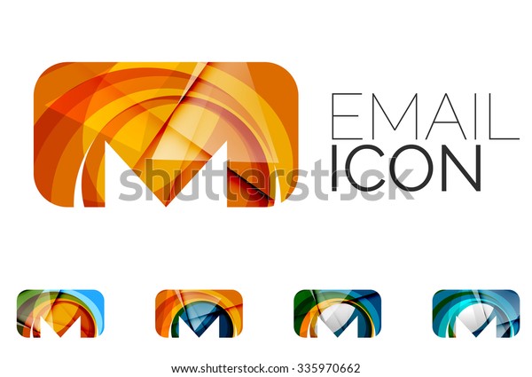 Set Abstract Email Icon Business Logotype Stock Vector (Royalty Free ...