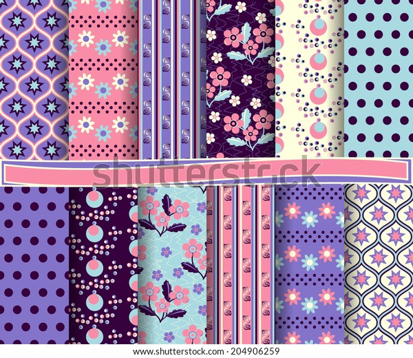 Set Abstract Floral Vector Paper Scrapbook Stock Vector (Royalty Free ...