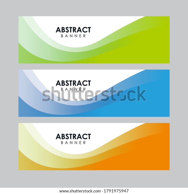 Set Abstract Flowing Banner Design Template Stock Vector (Royalty Free ...