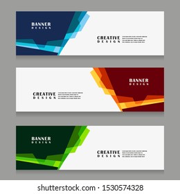 Set Abstract Geometric Banner Design Web Stock Vector (Royalty Free ...