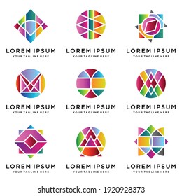 Set Abstract Geometric Logo Design Vector Stock Vector (Royalty Free ...