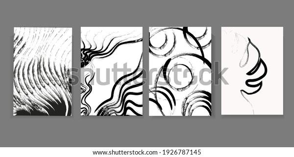 Set Abstract Grunge Line Art Stock Vector (Royalty Free) 1926787145 ...