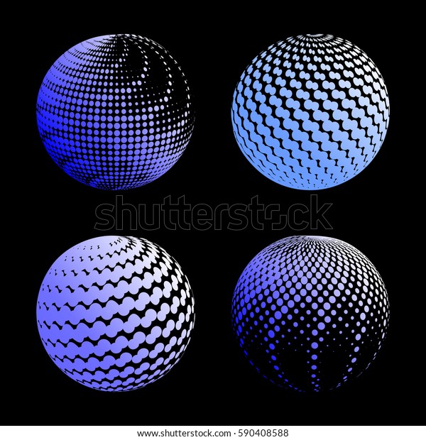 Set Abstract Halftone 3d Spheres Dotted Stock Vector (Royalty Free) 590408588 | Shutterstock