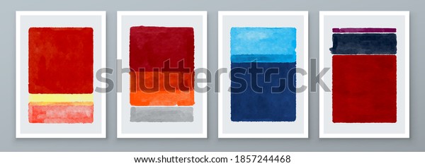 Conjunto de ilustraciones abstractas pintadas a: vector de stock (libre ...