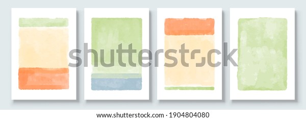 Conjunto de ilustraciones abstractas pintadas a: vector de stock (libre ...