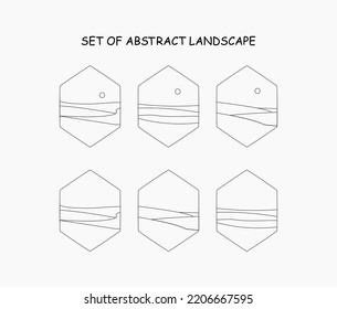Set Abstract Landscape Abstract Line Landscape Stock Vector (Royalty ...
