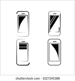 Set Abstract Linear Mobile Phone Logos Stock Vector (Royalty Free ...