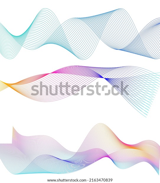 Set Abstract Lines Colors Design Element Stock Vector (Royalty Free ...