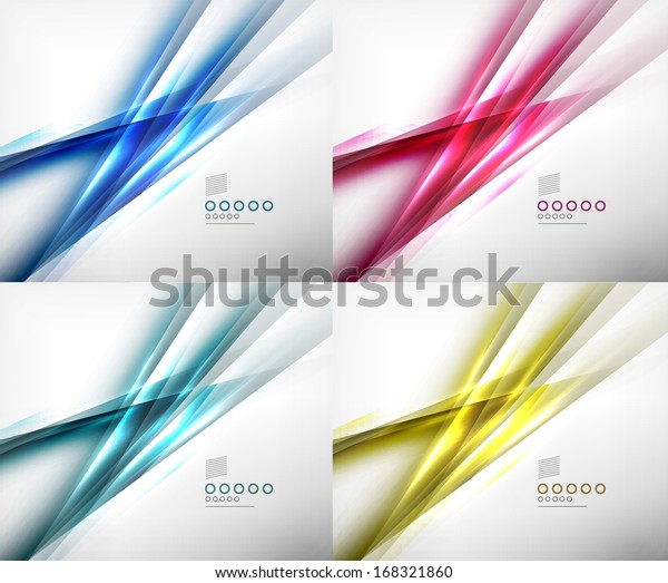 Set Abstract Lines Vector Design Templates Stock Vector (Royalty Free ...