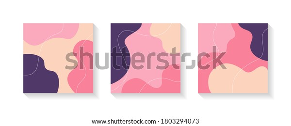 Set Abstract Minimal Fluid Shapes Background Stock Vector (Royalty Free ...