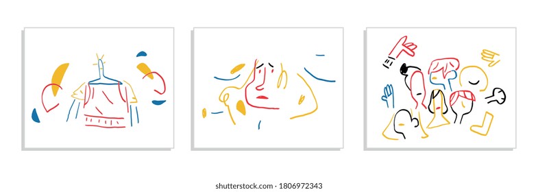 Set Abstract Minimalism Vectors Art Primary Stock Vector (Royalty Free ...