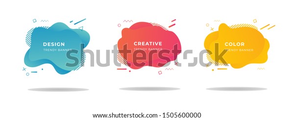 Set Abstract Modern Geometric Graphic Element Stock Vector (Royalty ...