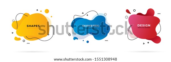 Set Abstract Modern Geometric Graphic Element Stock Vector (Royalty ...