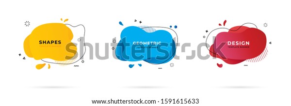 Set Abstract Modern Geometric Graphic Element Stock Vector (Royalty ...